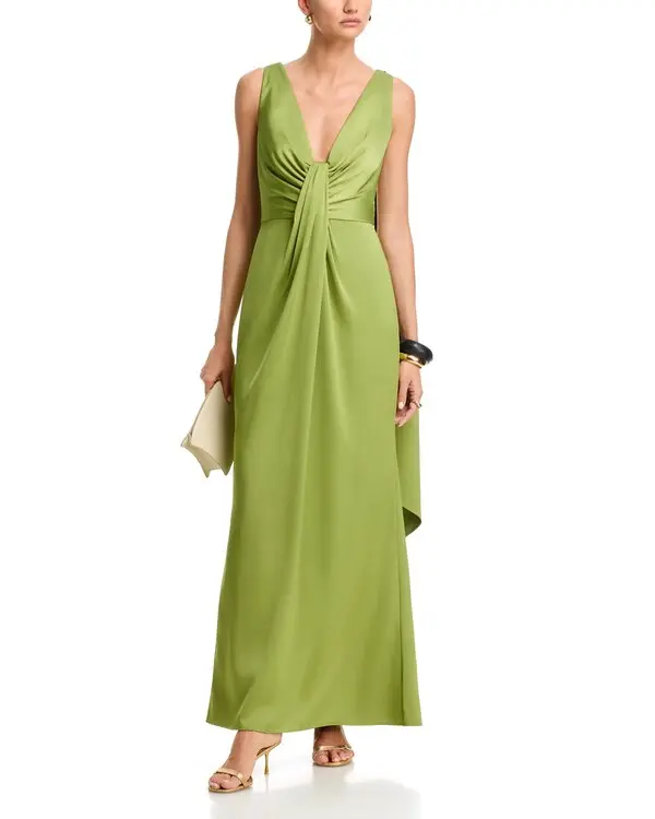 Aidan Mattox Crepe Back Satin Gown