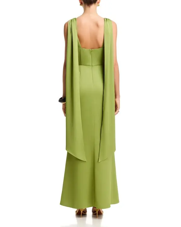 Aidan Mattox Crepe Back Satin Gown
