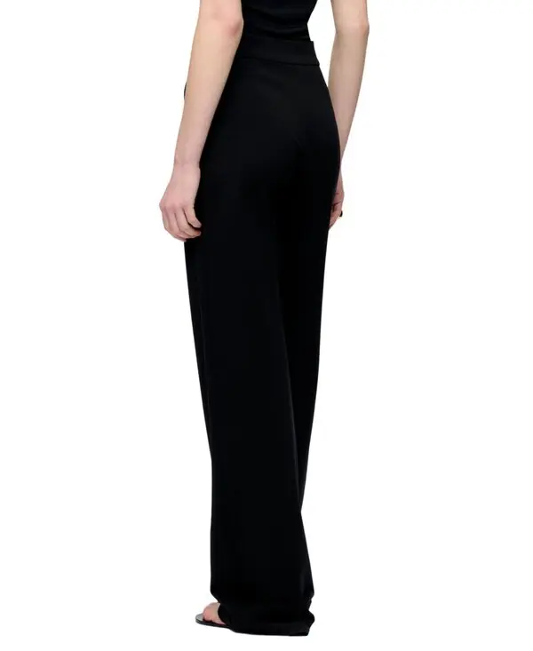 CALLAS MILANO Anouk Stretch Jersey Wide Leg Pants - Black