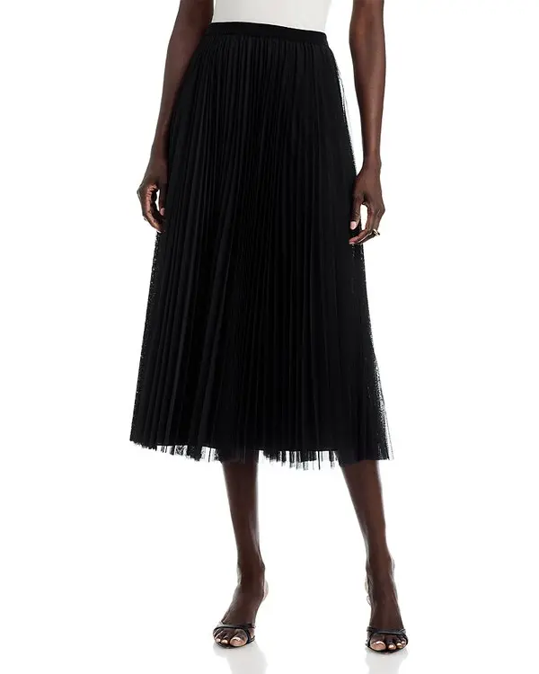 Fabiana Filippi Pleated Tulle Midi Skirt - Black