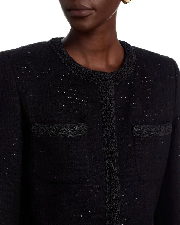 Fabiana Filippi Knit Trim Sequin Blazer