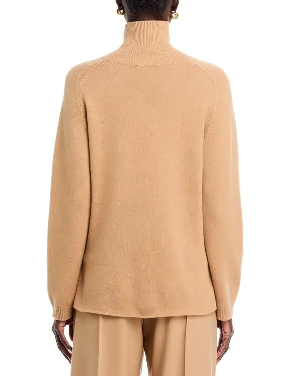 Fabiana Filippi Wool Silk Cashmere Turtleneck Sweater With Lace Trim