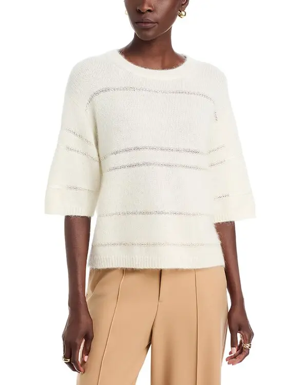 Fabiana Filippi Mohair Sweater With Sequin Stripe - Raffia