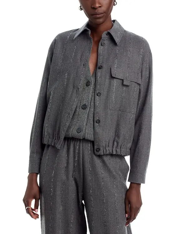Fabiana Filippi Pinstripe Flannel Shirt - Charcoal