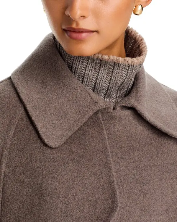 Fabiana Filippi Wool & Cashmere Double Trench Effect Short Top Coat