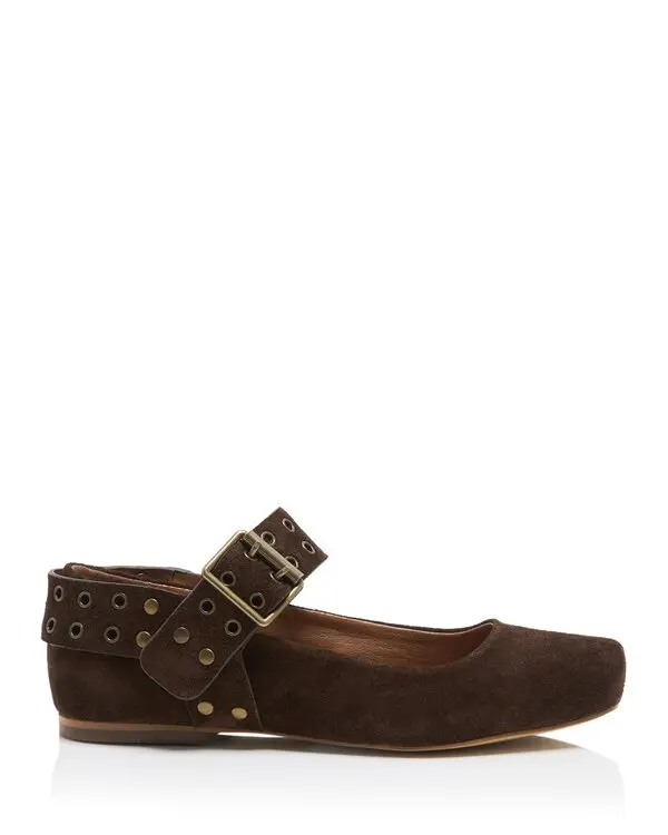 Free People Maggie Mary Jane Flats - Chocolate