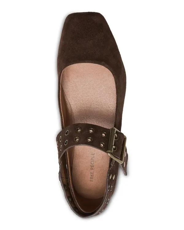 Free People Maggie Mary Jane Flats - Chocolate
