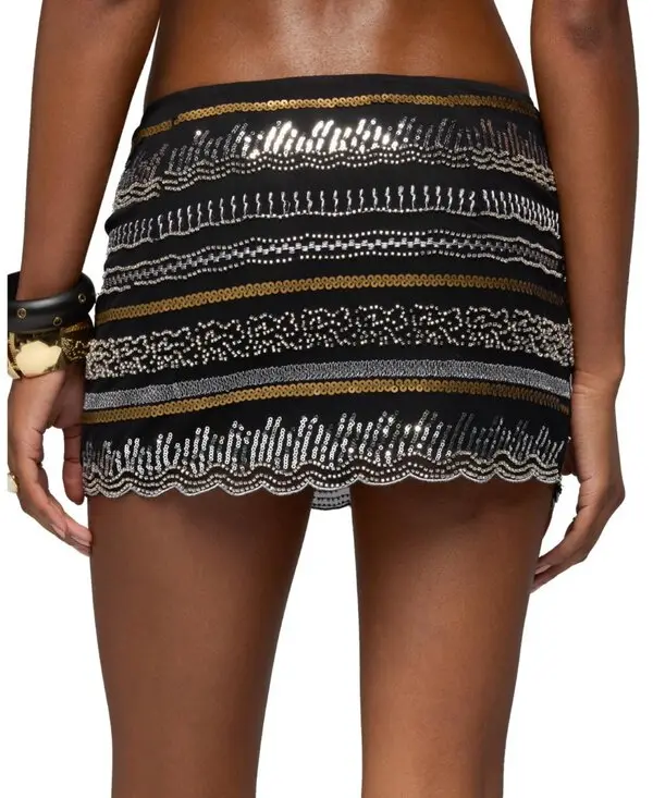 EDIKTED Neah Mixed Sequin Mini Skirt