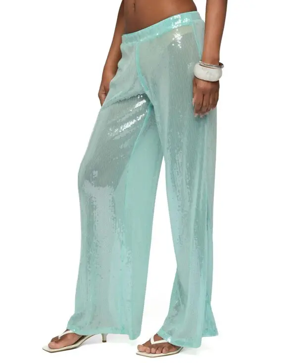 EDIKTED Avalee Sequin Wide Leg Pants