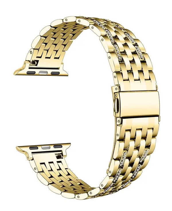 POSH TECH Remy Rhinestone Stainless Steel Link Band For Apple Watch - Gold