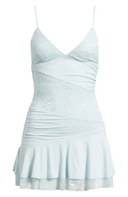 Princess Polly Love Is Alive Lace Trim Minidress - Blue