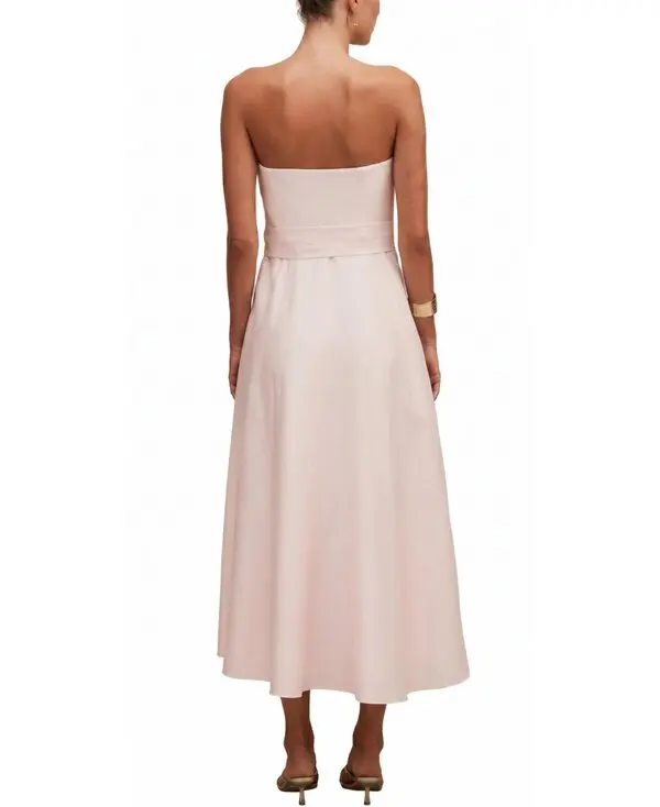 EVER NEW Strapless Midi Dress With Belted Waist