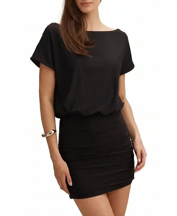 EVER NEW Kiara Tipped Draped Jersey Mini Dress
