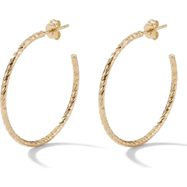 Argento Vivo Diamond-cut Hoop Earrings - Gold