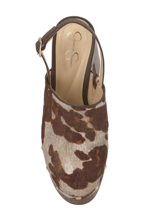 Jessica Simpson Cazea Genuine Calf Hair Slingback Platform Sandal