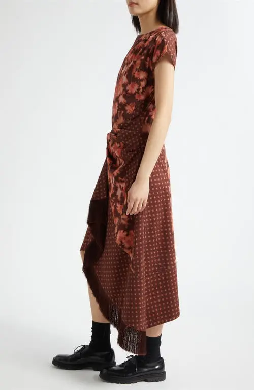 3.1 Phillip Lim Desert Flower Mixed Print Cotton Dress - Rust Multi