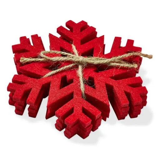 TAG Snowflake Coaster Set Of 4 For Winter Christmas Bar