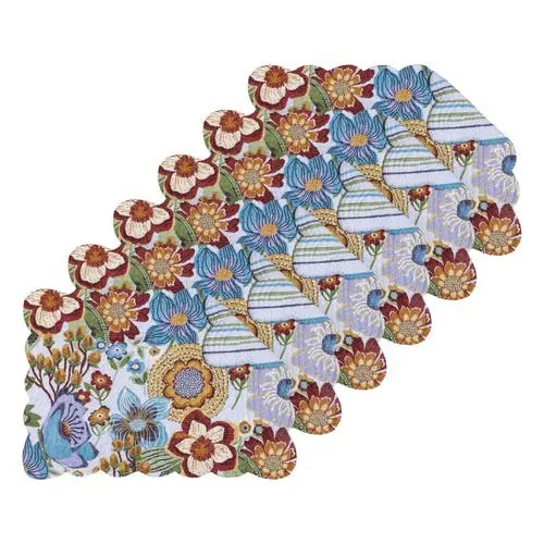C&F HOME Calanthe Set Of 6 Placemats 13" X 19 - Blue