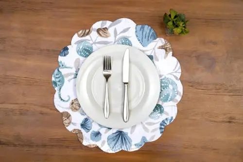 C&F HOME Coastal Shells Round Set Of 6 Placemats 17