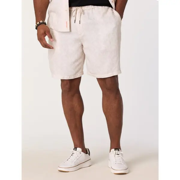 Psycho Bunny Big & Tall Printed Linen-blend Shorts