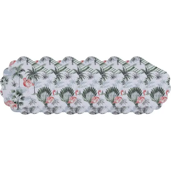 C&F HOME Flamingo Breeze Round Set Of 6 Placemats 17 - Blue