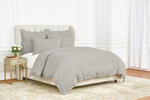 ELISABETH YORK Simone Ash 100% Cotton Queen Bed Duvet Cover