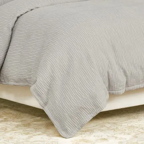 ELISABETH YORK Simone Ash 100% Cotton Queen Bed Duvet Cover