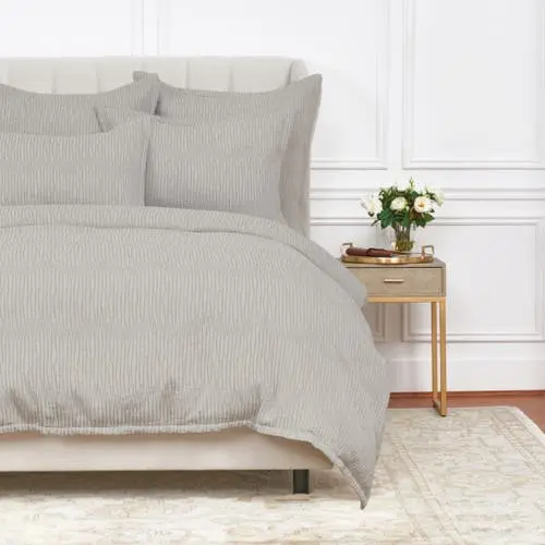 ELISABETH YORK Simone Ash 100% Cotton Queen Bed Duvet Cover