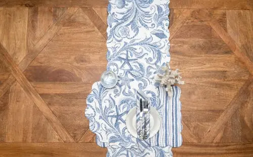 C&F HOME Tidal Waves Table Runner 14" X 51