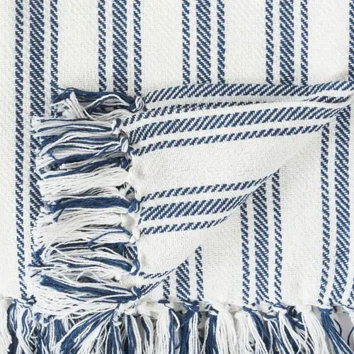 C&F HOME Ticking Stripe Cotton Throw Blanket 50" X 60