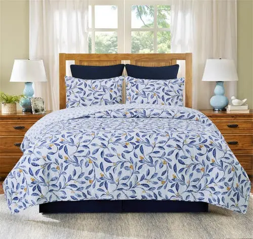 C&F HOME Laurelwood Flowers Cotton Blend Quilt Set