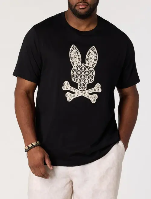 Psycho Bunny Big & Tall Brad Graphic Tee - Black