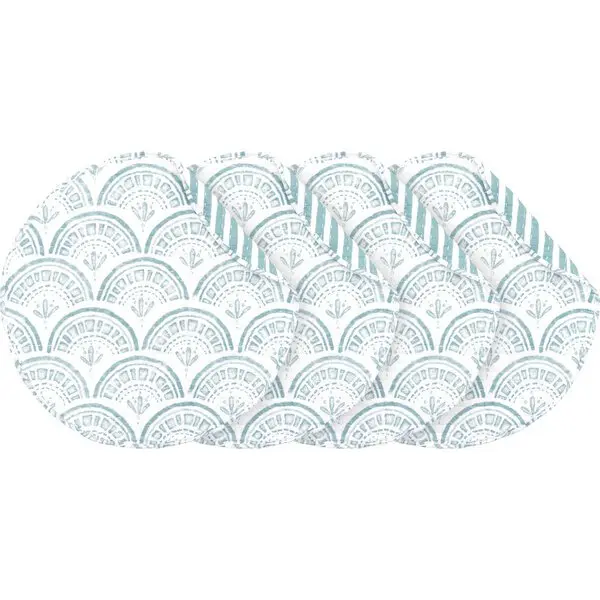 Carol & Frank Halsey Round Set Of 4 Placemats 17 - Blue