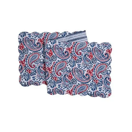 C&F HOME Americana Paisley Table Runner 14" X 51 - Blue