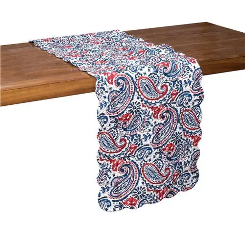 C&F HOME Americana Paisley Table Runner 14" X 51