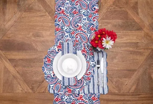 C&F HOME Americana Paisley Table Runner 14" X 51