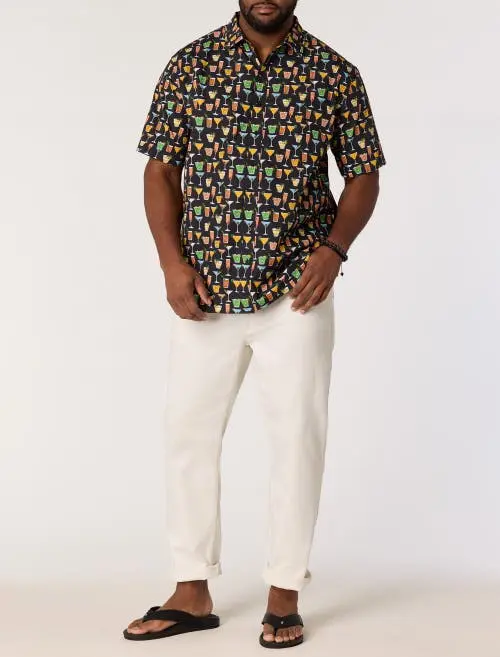 SYNRGY BY DXL Big & Tall Multi Drink Patterned Sport Shirt