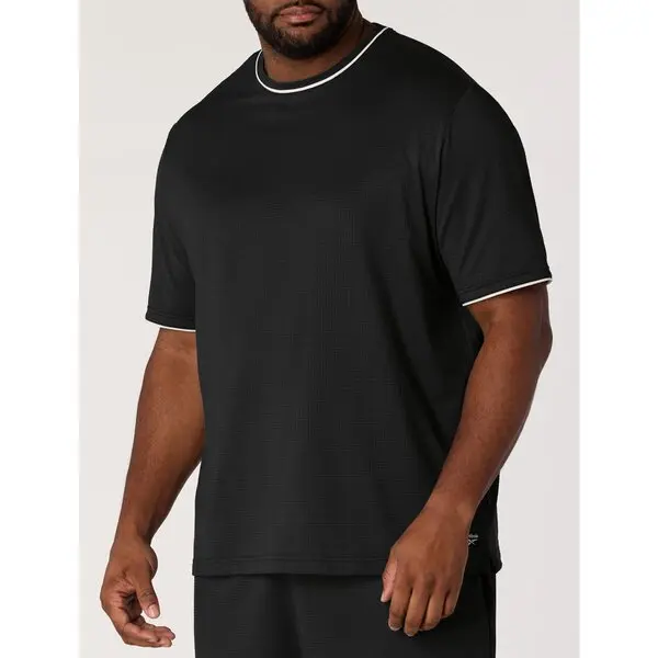 REEBOK Big & Tall Performance Piped T-shirt - Black