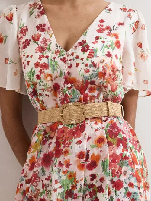 PHASE EIGHT Petite Lovette Floral Print Midi Dress