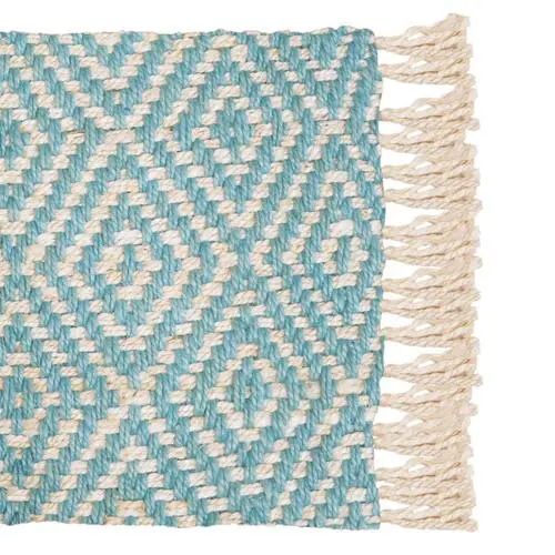 Carol & Frank Fringed Diamond Surf Jute Rug