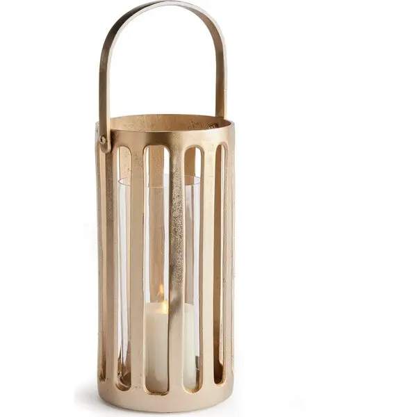 NAPA HOME & GARDEN Huxley Hurricane Candle Holder Tall - Gold