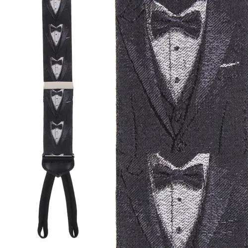 Trafalgar The Formal Affair Silk Novelty Formal End Braces - Black