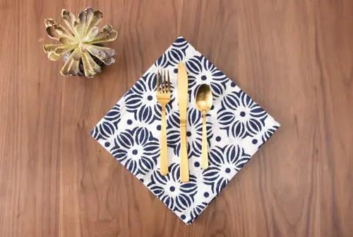 Carol & Frank Midge Indigo Napkin Set Of 4