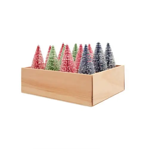 Carol & Frank Bottle Brush Tree Figurines Assortment Of 12