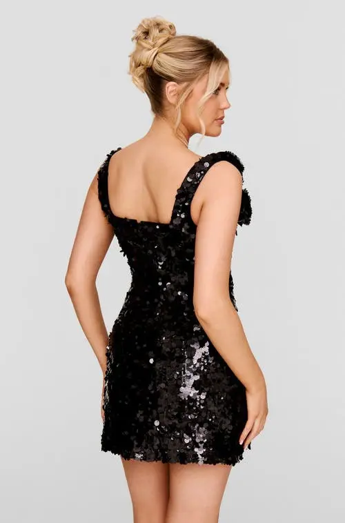 SIX STORIES Sequin Corsage A-line Mini Dress