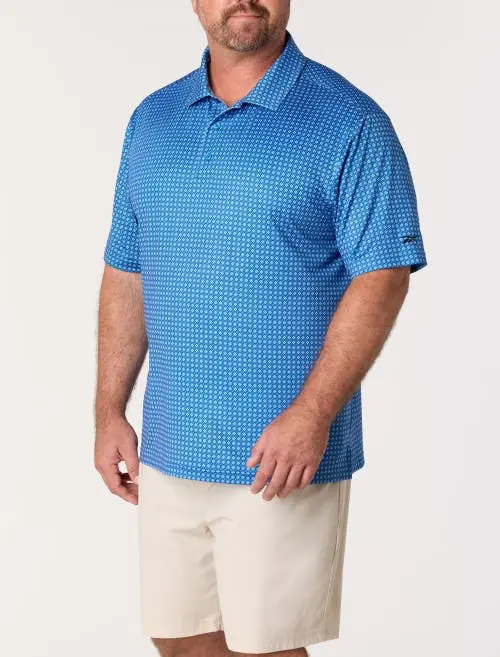 REEBOK Big & Tall Basketweave Performance Polo Shirt V2 - Virtual Blue