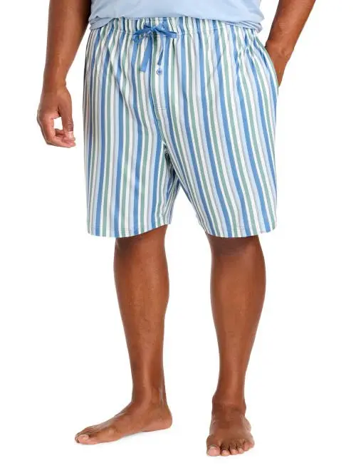 HARBOR BAY BY DXL Big & Tall Performance Striped Lounge Shorts - Multi