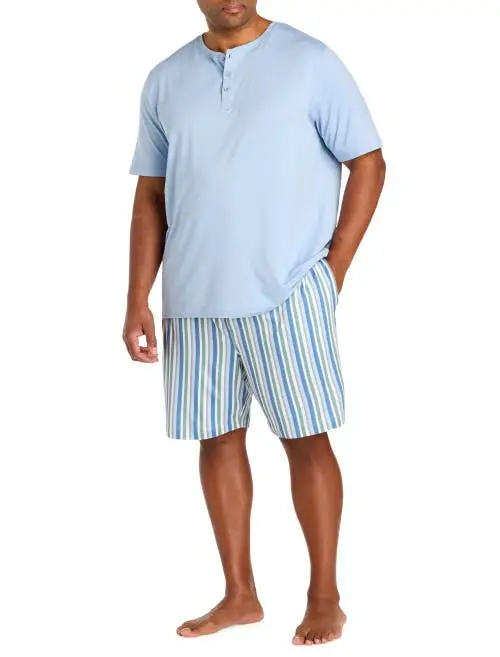 HARBOR BAY BY DXL Big & Tall Performance Striped Lounge Shorts