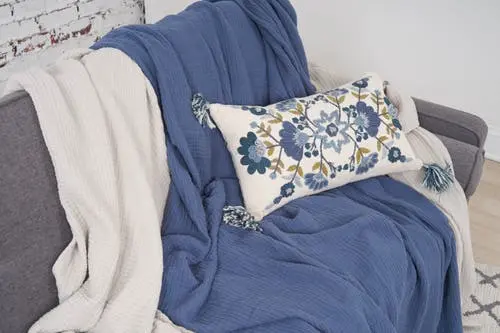 Carol & Frank Ryker Vintage Indigo Throw Blanket