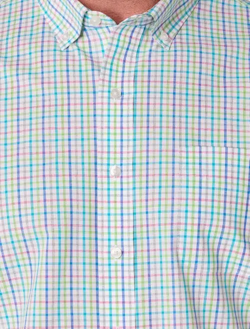 OAK HILL BY DXL Big & Tall Tech Small Plaid Sport Shirt